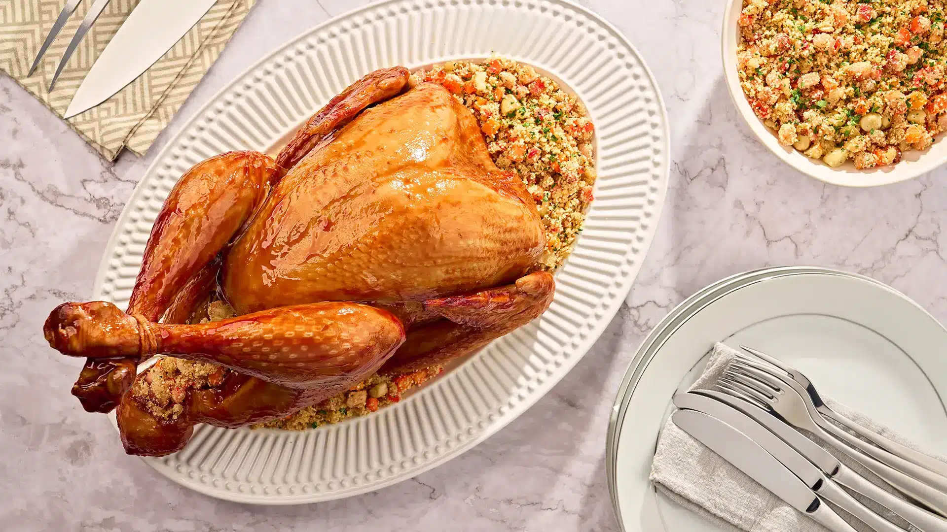 Peru Recheado com Farofa